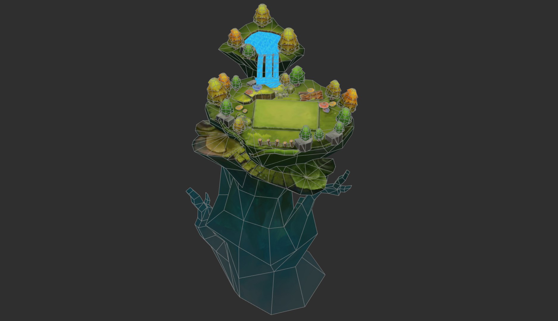 3D model Waterfall Map Hand-Painted Game Assets - TurboSquid 2095780