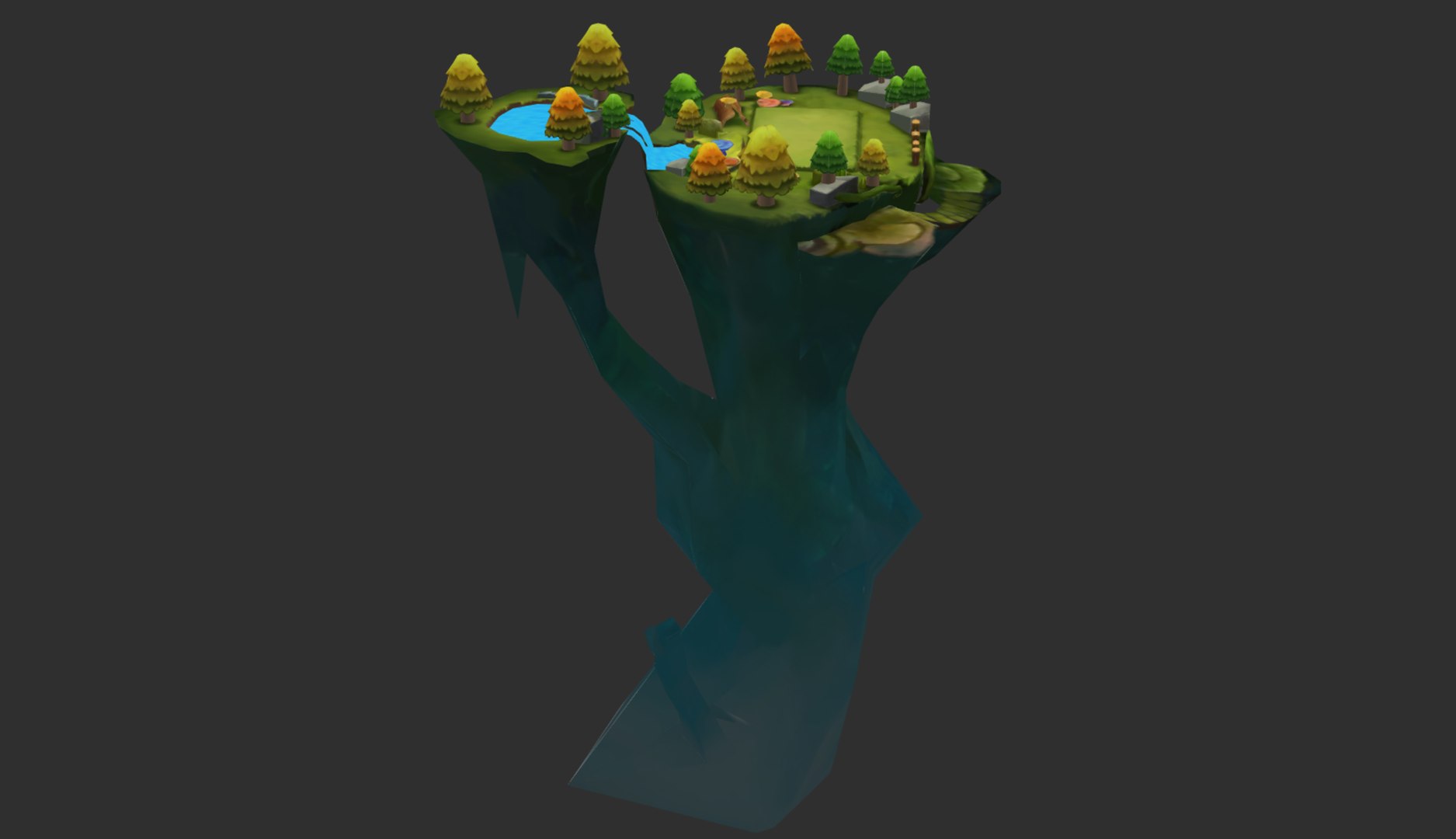 3D model Waterfall Map Hand-Painted Game Assets - TurboSquid 2095780
