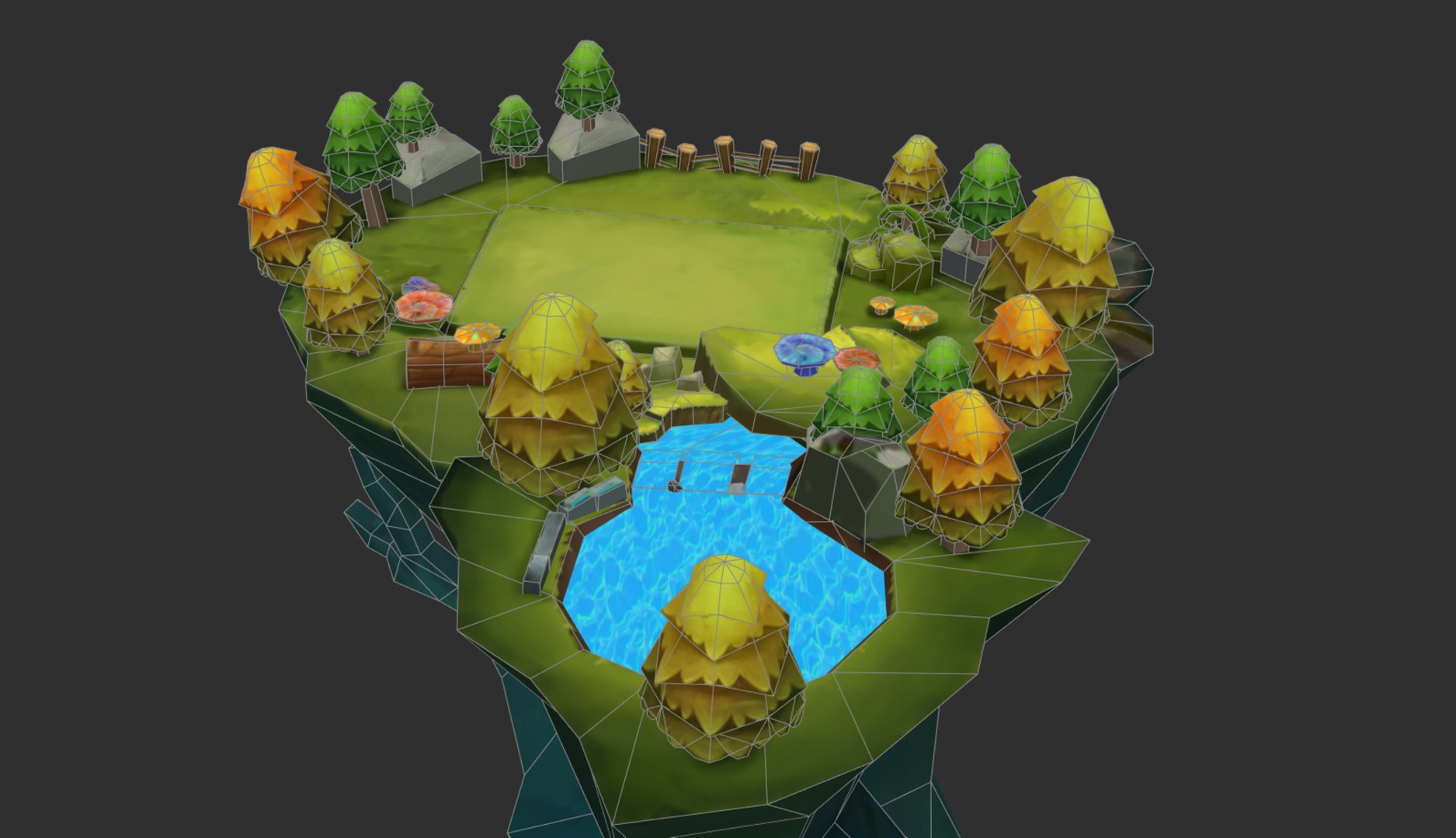 3D model Waterfall Map Hand-Painted Game Assets - TurboSquid 2095780