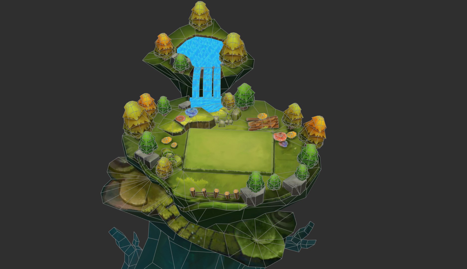 3D model Waterfall Map Hand-Painted Game Assets - TurboSquid 2095780