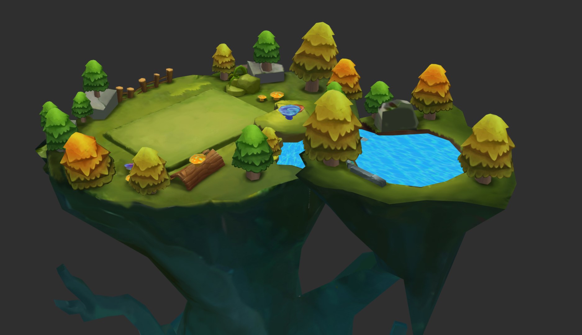 3D model Waterfall Map Hand-Painted Game Assets - TurboSquid 2095780