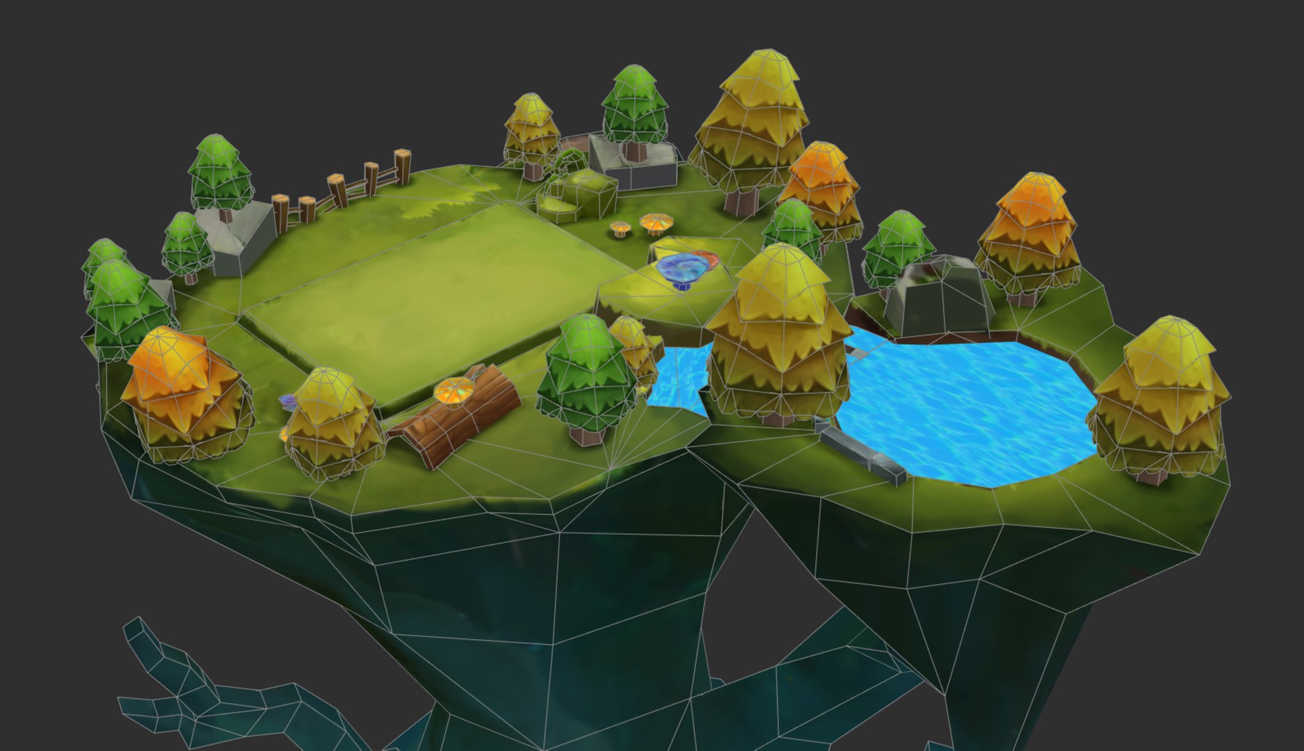 3D model Waterfall Map Hand-Painted Game Assets - TurboSquid 2095780