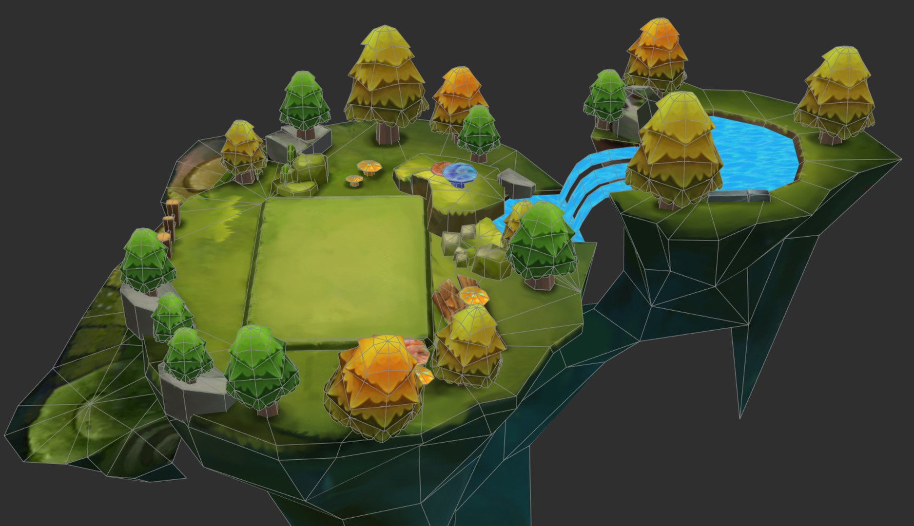 3D model Waterfall Map Hand-Painted Game Assets - TurboSquid 2095780