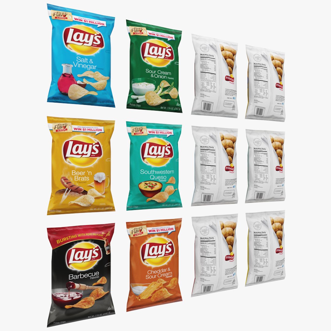 3D Potato Chips Model - TurboSquid 1236043