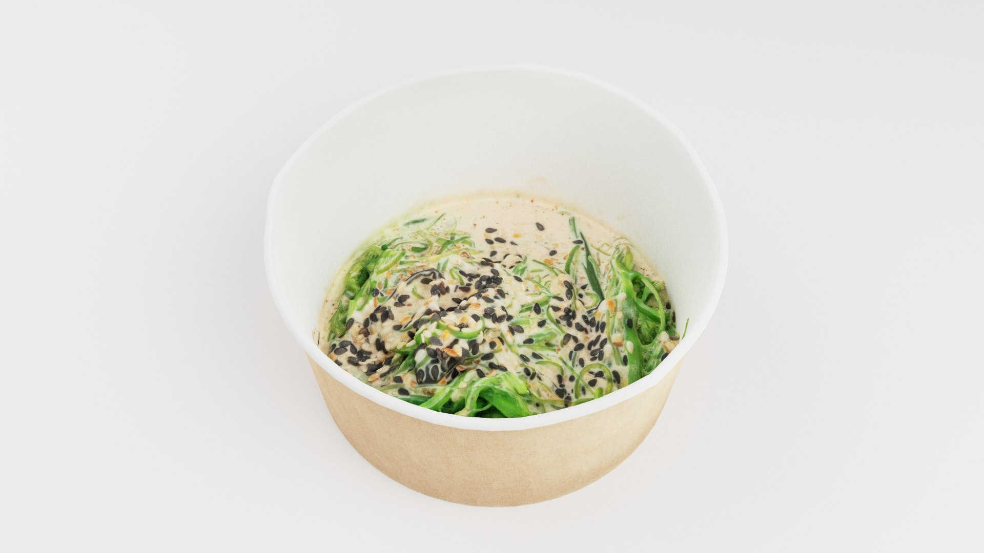 3D Poke Bowl Lunch With Chuka Salad Sesame And Nut Sauce - TurboSquid ...