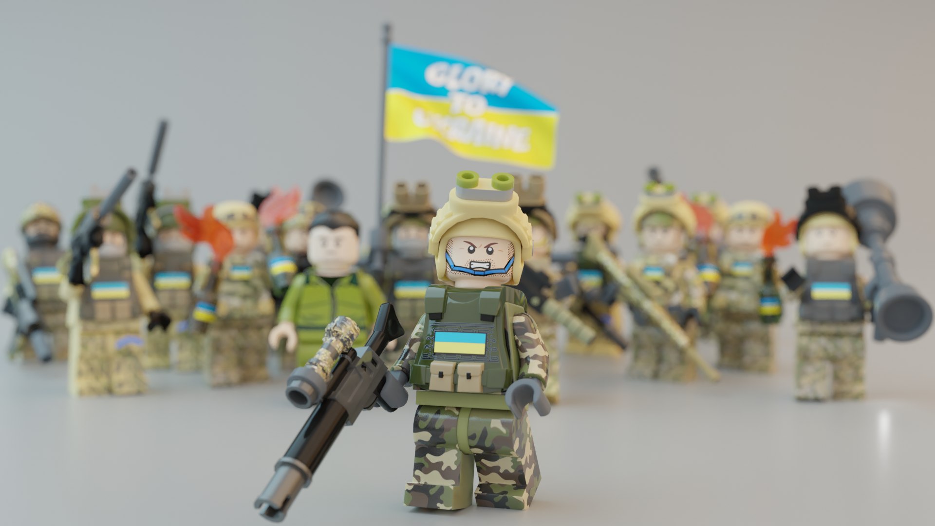 3D Model Lego President Of Ukraine ZELENSKY With UA Force Squad ...