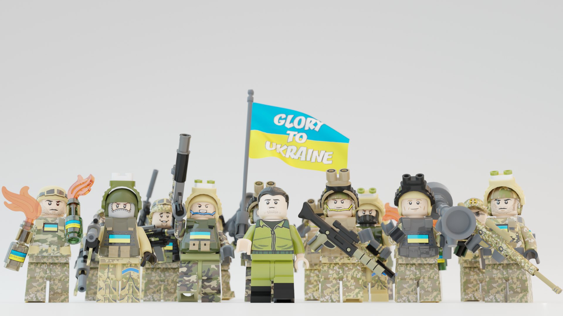 3D Model Lego President Of Ukraine ZELENSKY With UA Force Squad ...