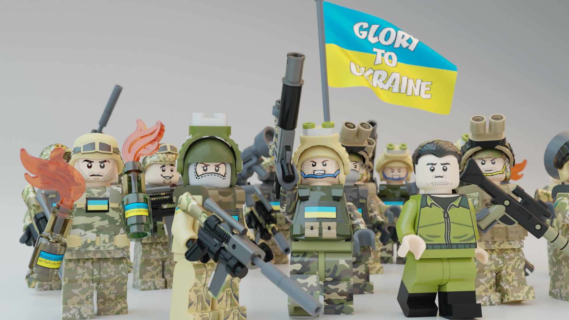 3D Model Lego President Of Ukraine ZELENSKY With UA Force Squad ...