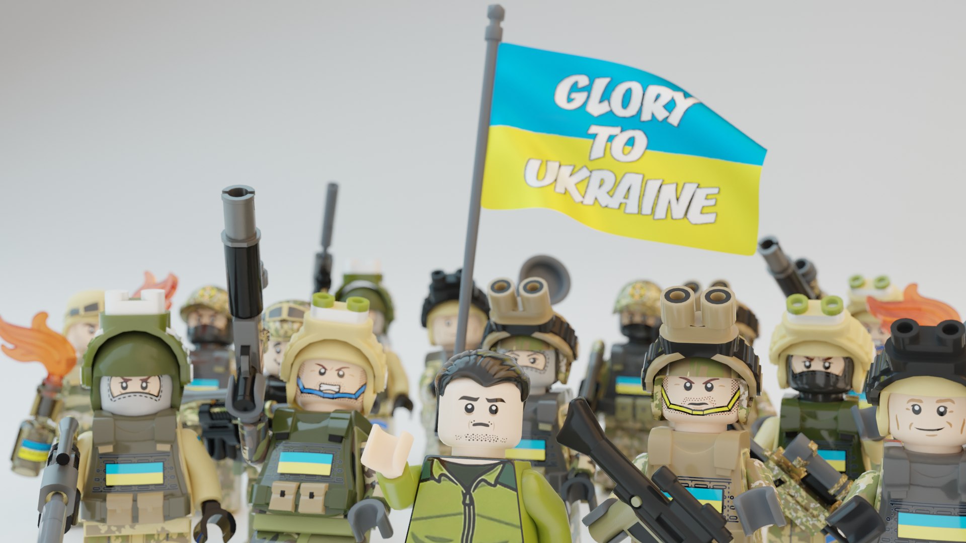 3D Model Lego President Of Ukraine ZELENSKY With UA Force Squad ...