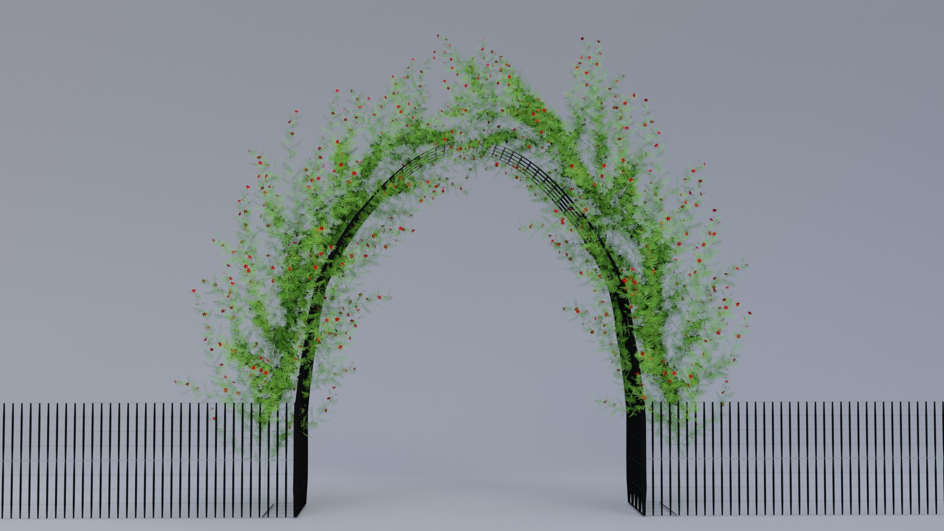 3D 3d Gate With Flower 02 Model - TurboSquid 2081982