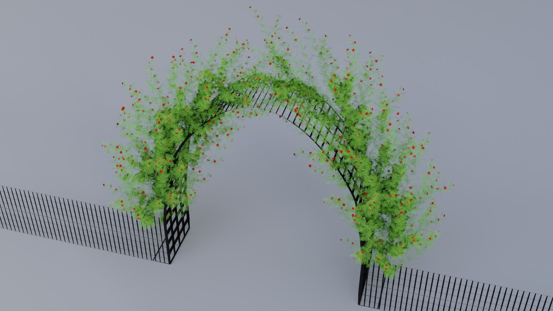 3D 3d Gate With Flower 02 Model - TurboSquid 2081982