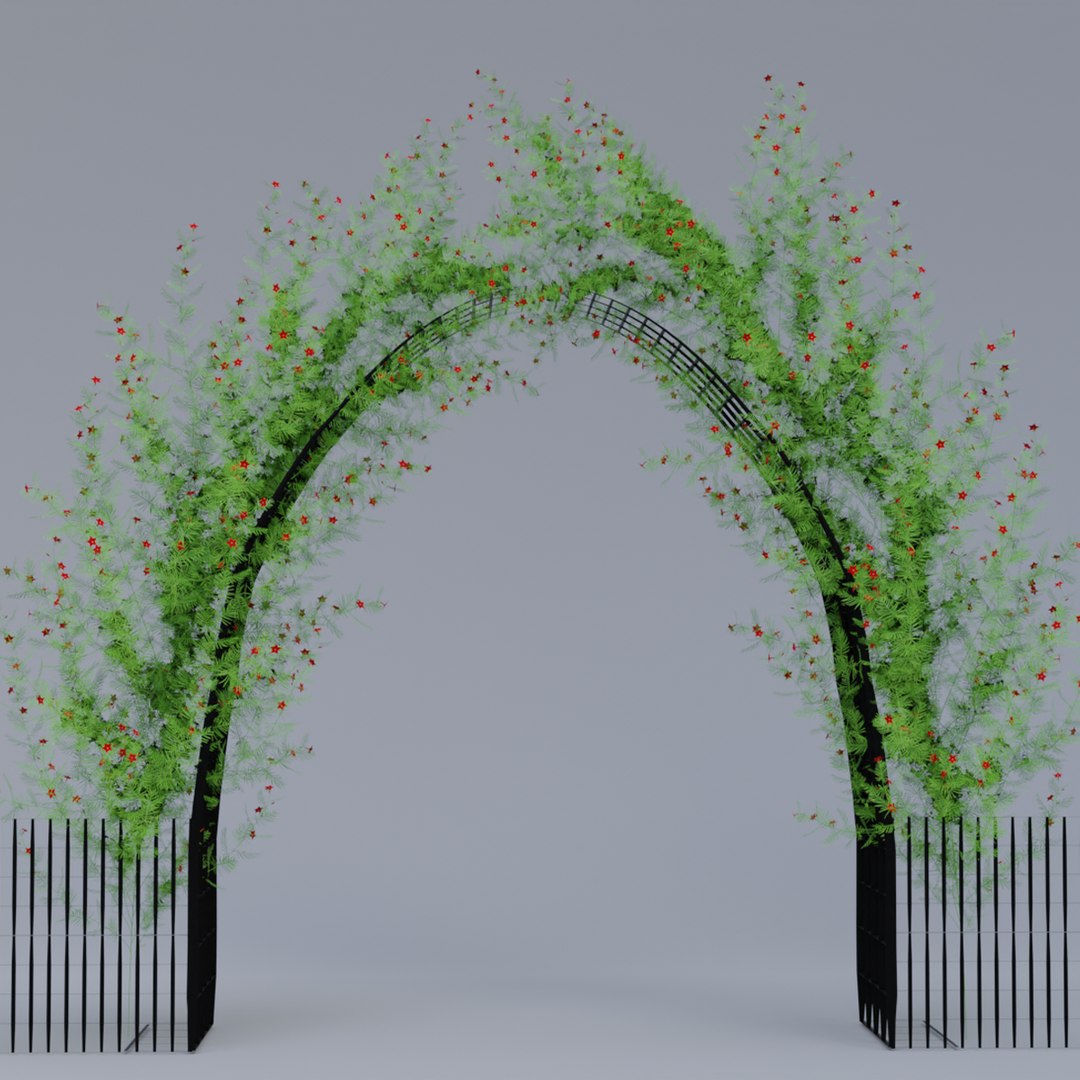 3D 3d Gate With Flower 02 Model - TurboSquid 2081982