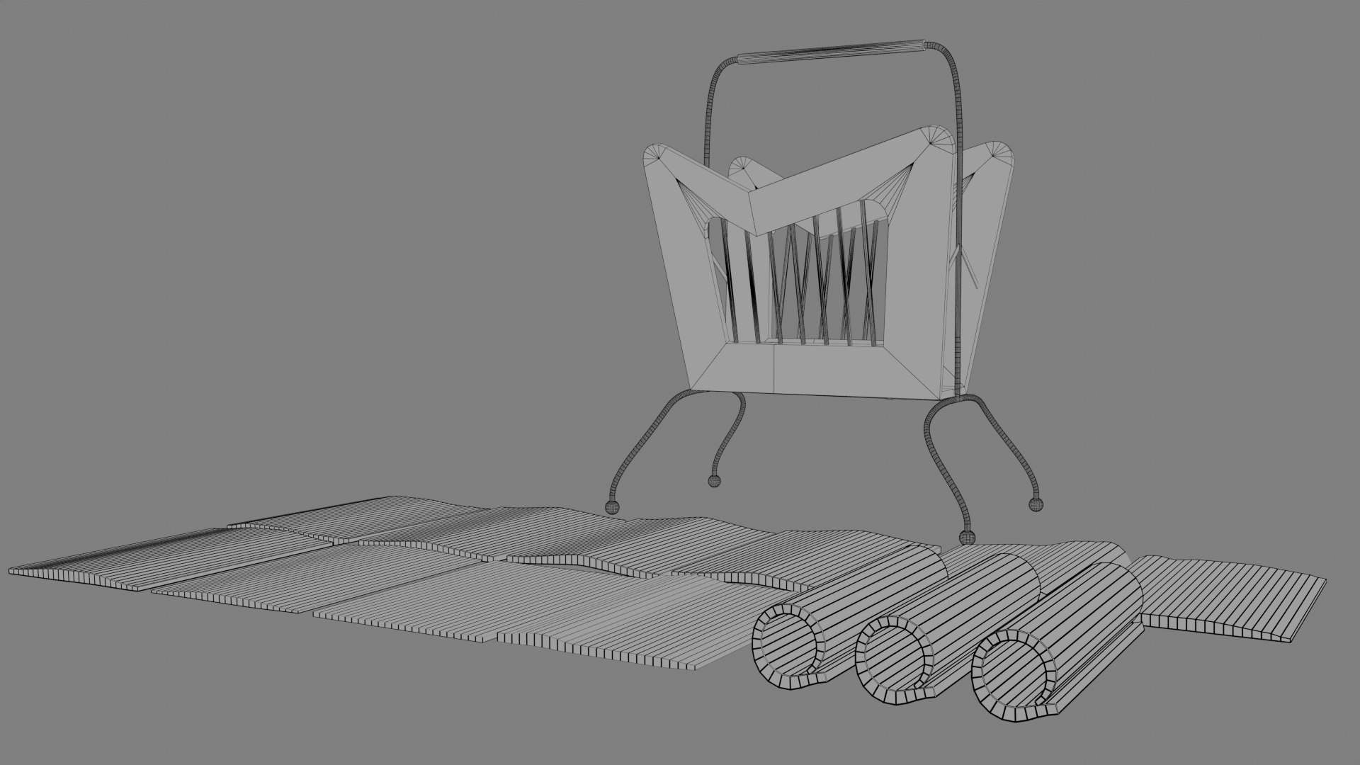 1950 Magazine Rack and vintage magazines Low-poly 3D model 3D ...