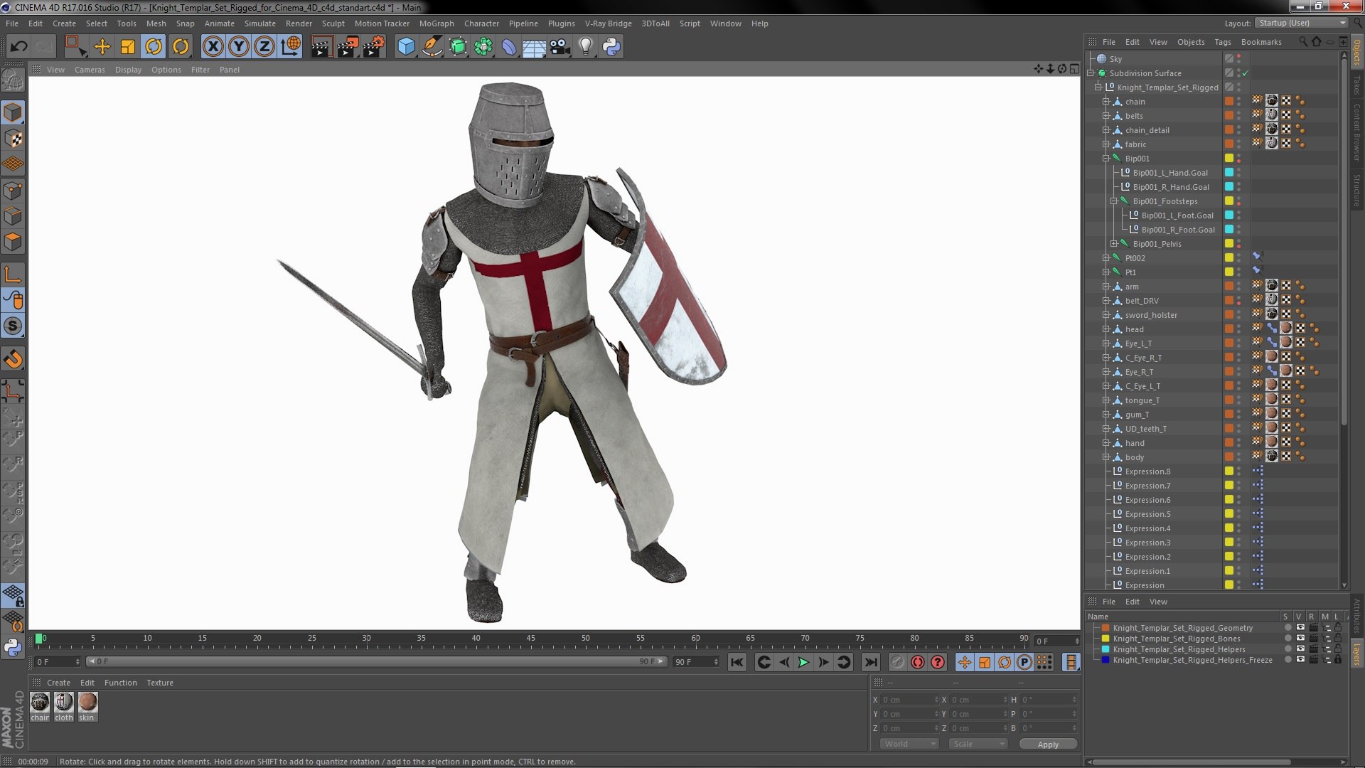 3D Knight Templar Set Rigged for Cinema 4D - TurboSquid 2111074