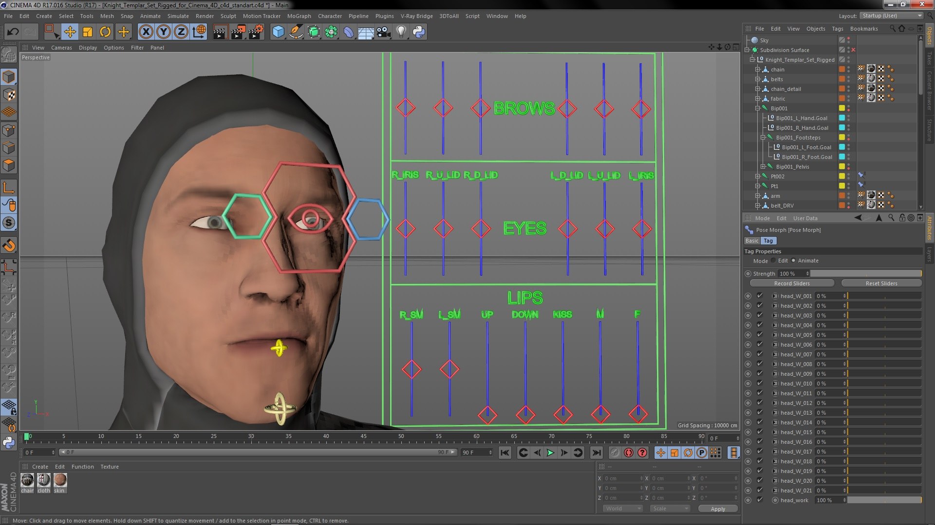 3D Knight Templar Set Rigged for Cinema 4D - TurboSquid 2111074