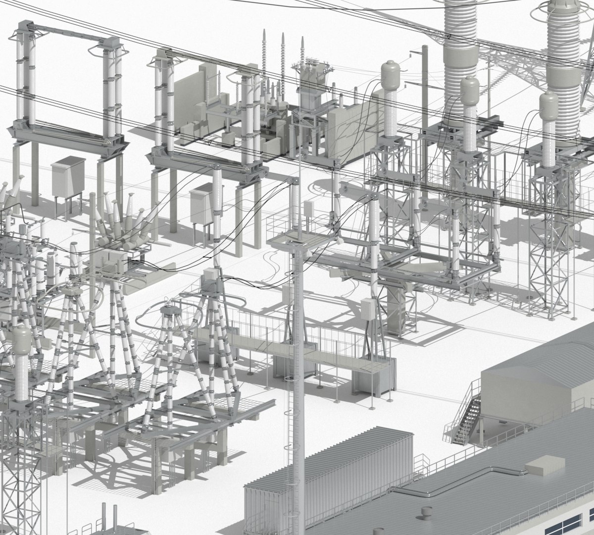 Electrical substation sub 3D - TurboSquid 1205614