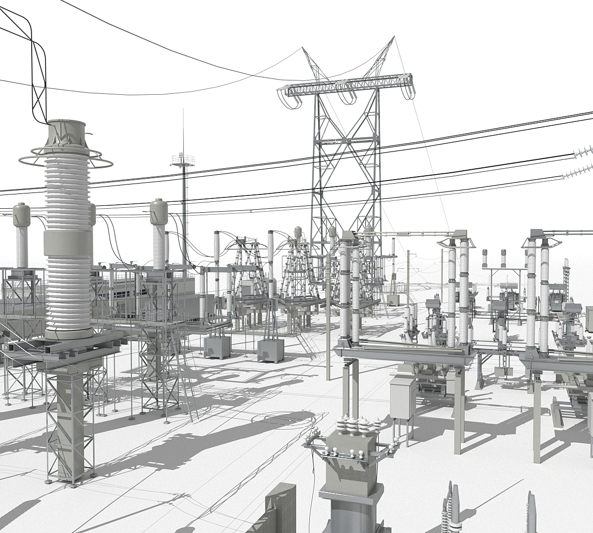 Electrical substation sub 3D - TurboSquid 1205614