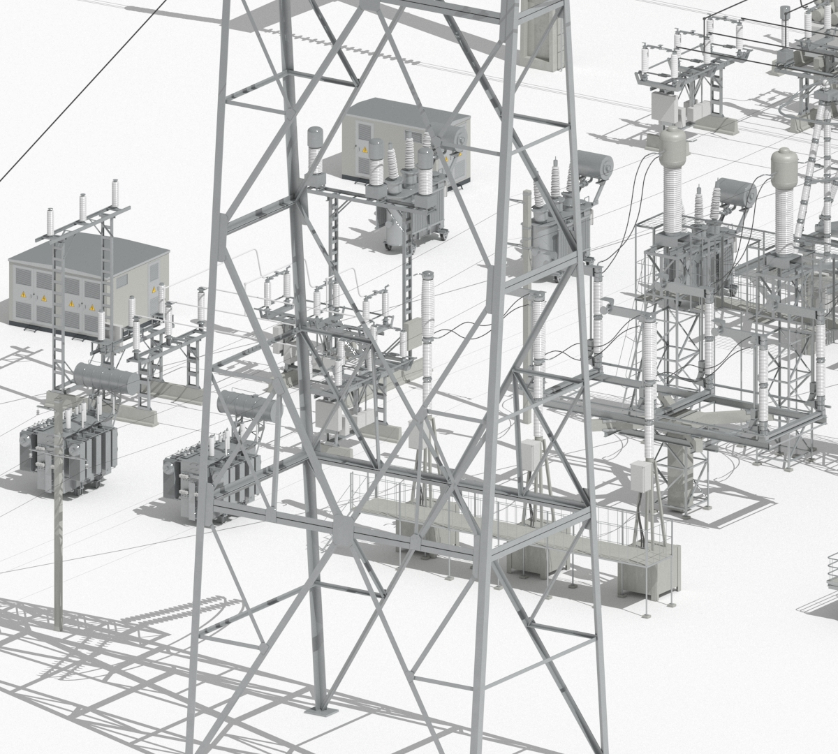 Electrical substation sub 3D - TurboSquid 1205614
