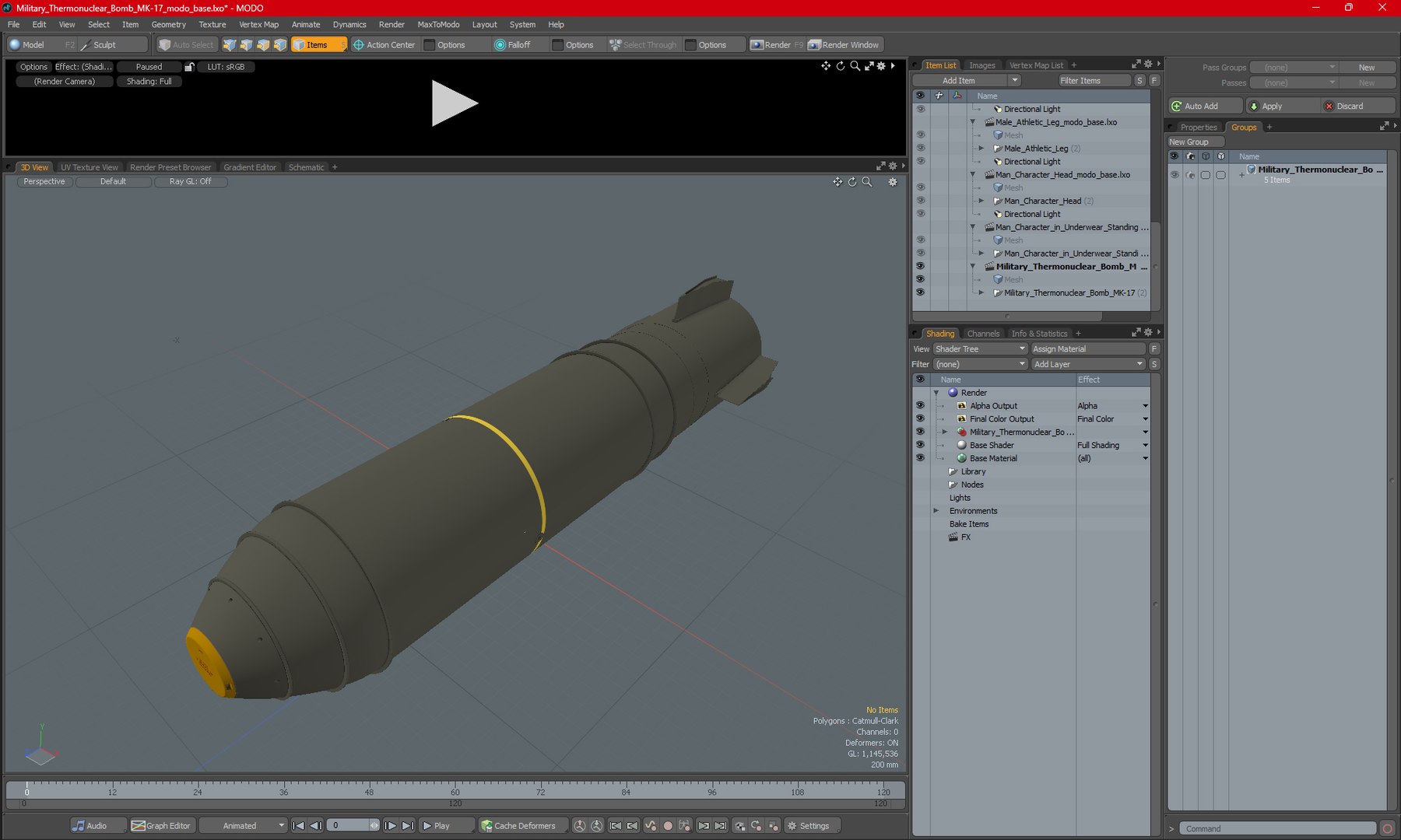Military Thermonuclear Bomb MK-17 3D Model - TurboSquid 2278917