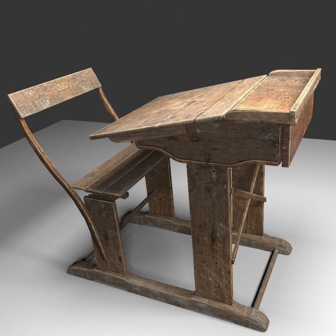 Old School Desk Model - TurboSquid 1499522