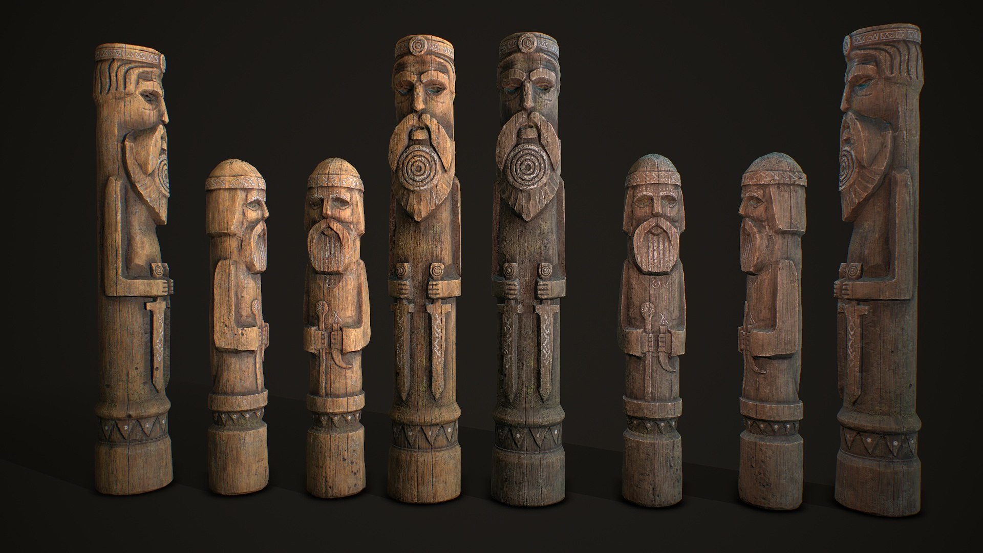 3D Wood Totems Pagan Deities - TurboSquid 2135497