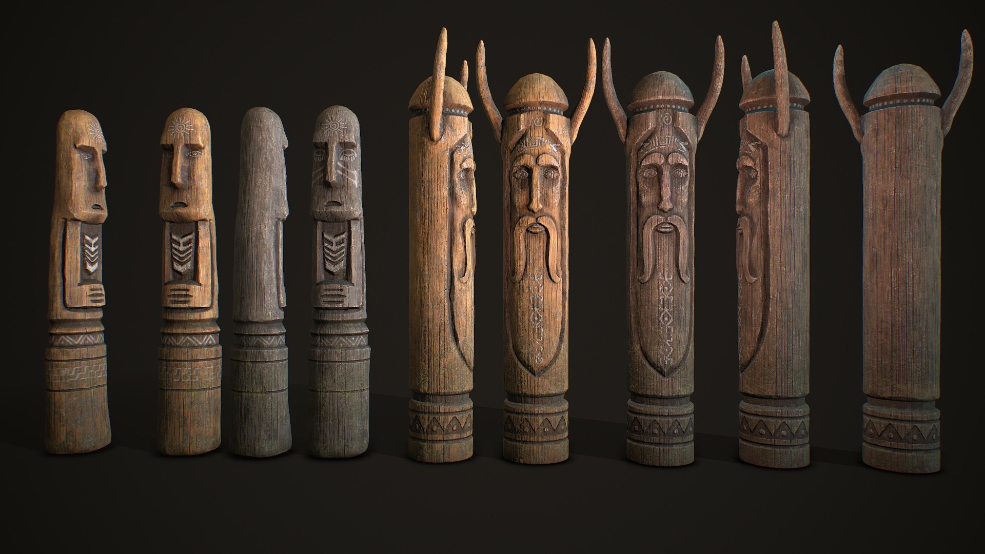 3D Wood Totems Pagan Deities - TurboSquid 2135497