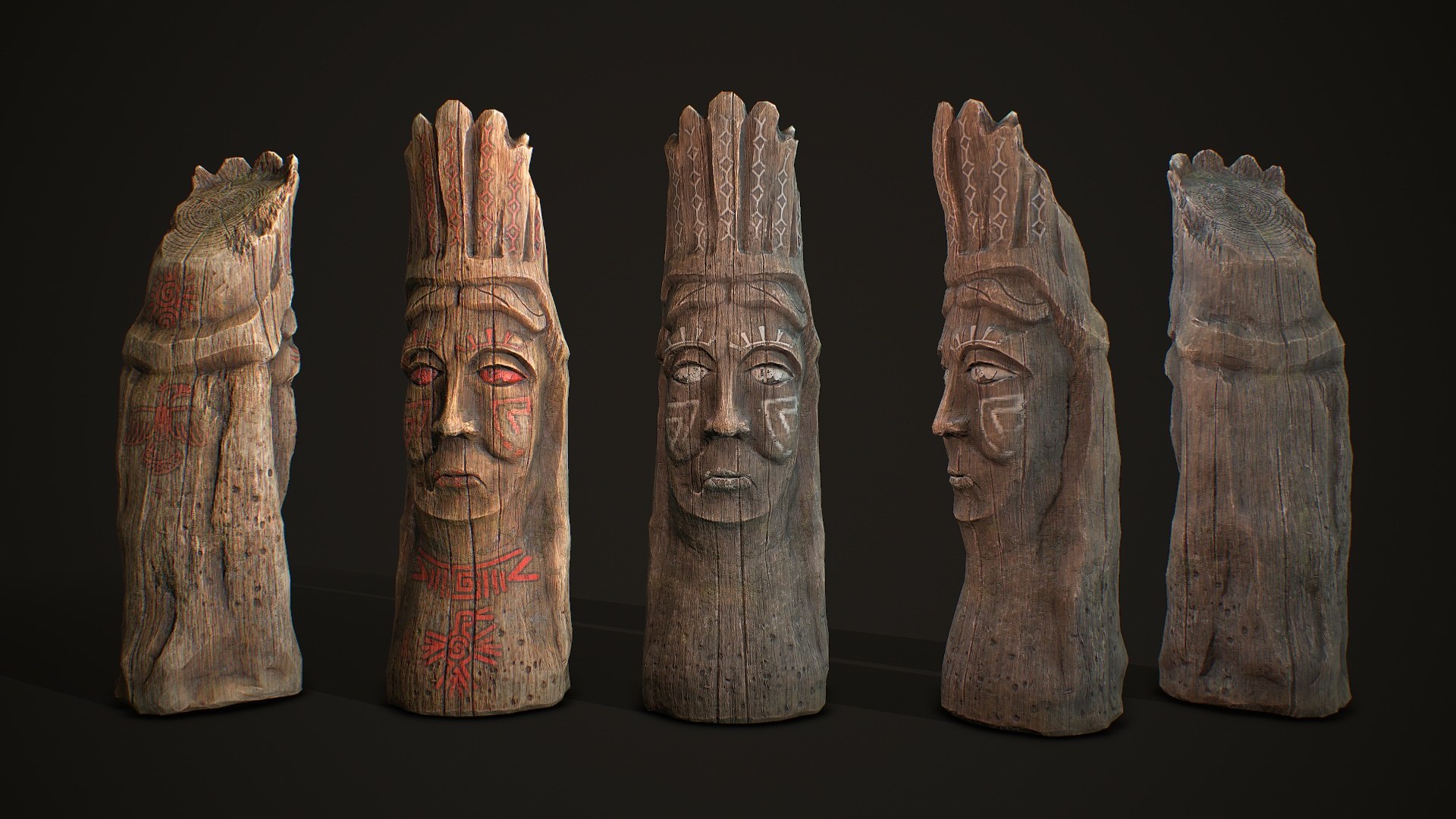 3D Wood Totems Pagan Deities - TurboSquid 2135497