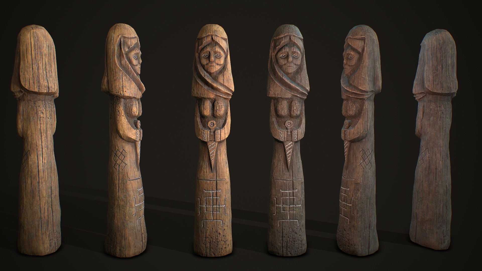 3D Wood Totems Pagan Deities - TurboSquid 2135497