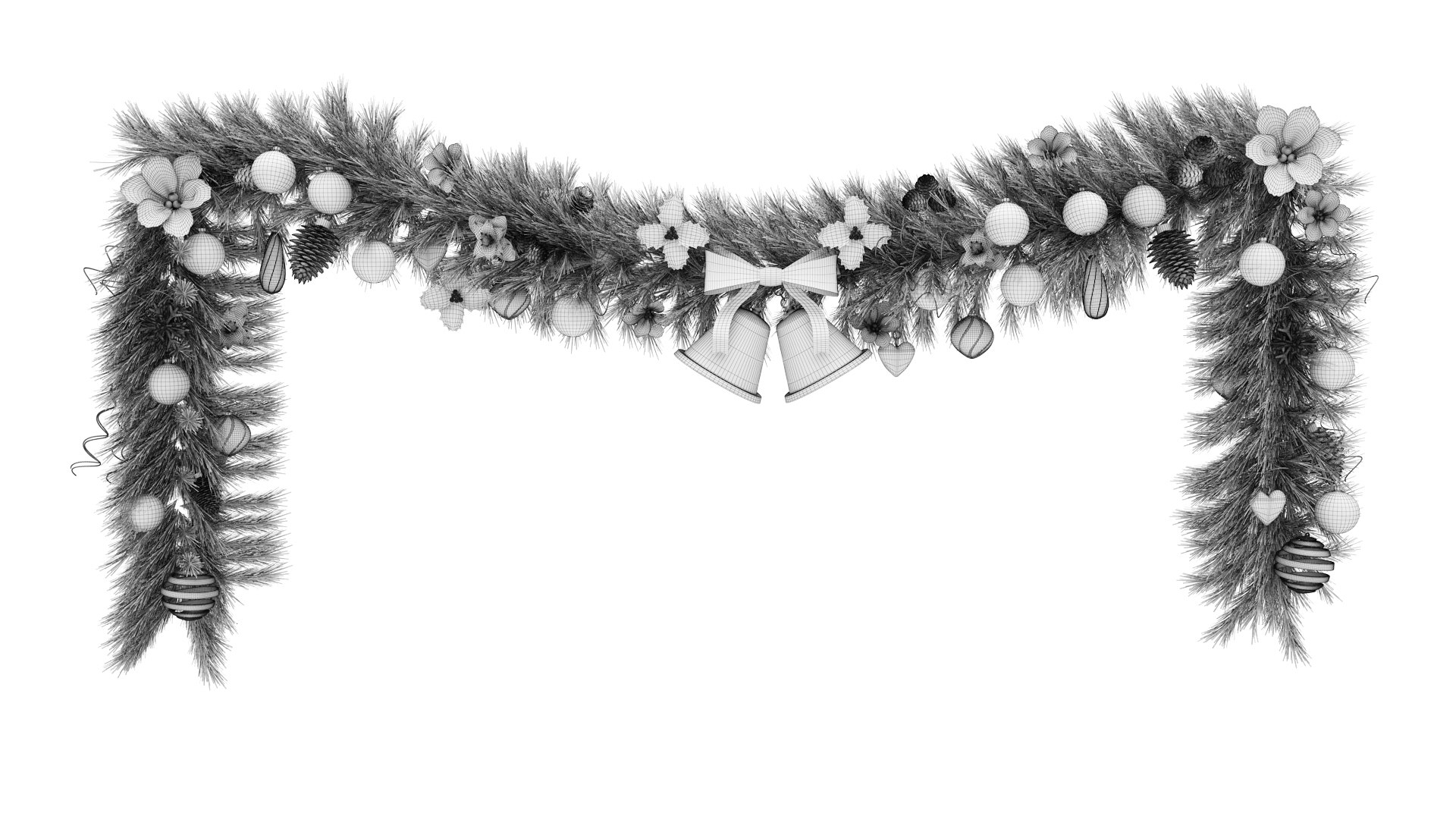 3D christmas garland - TurboSquid 1604279