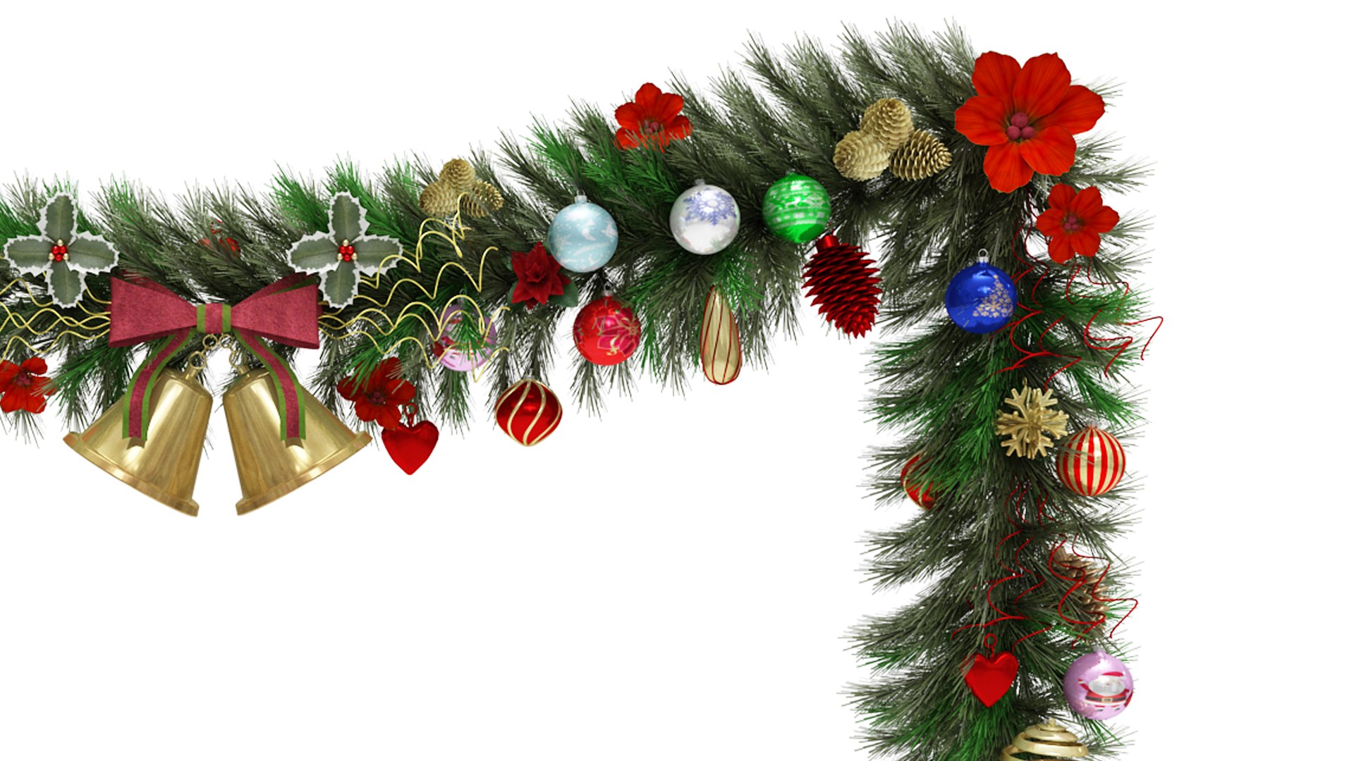 3D christmas garland - TurboSquid 1604279