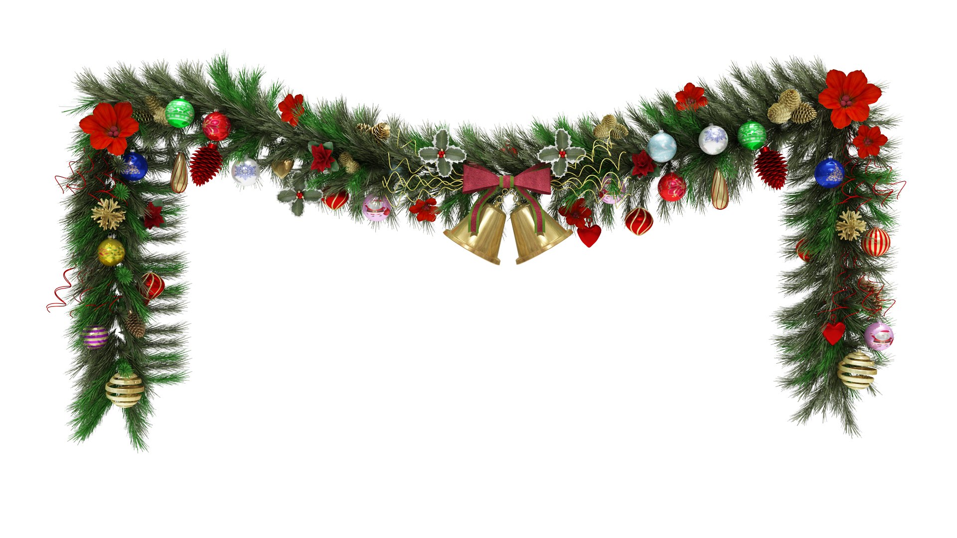 3D christmas garland - TurboSquid 1604279