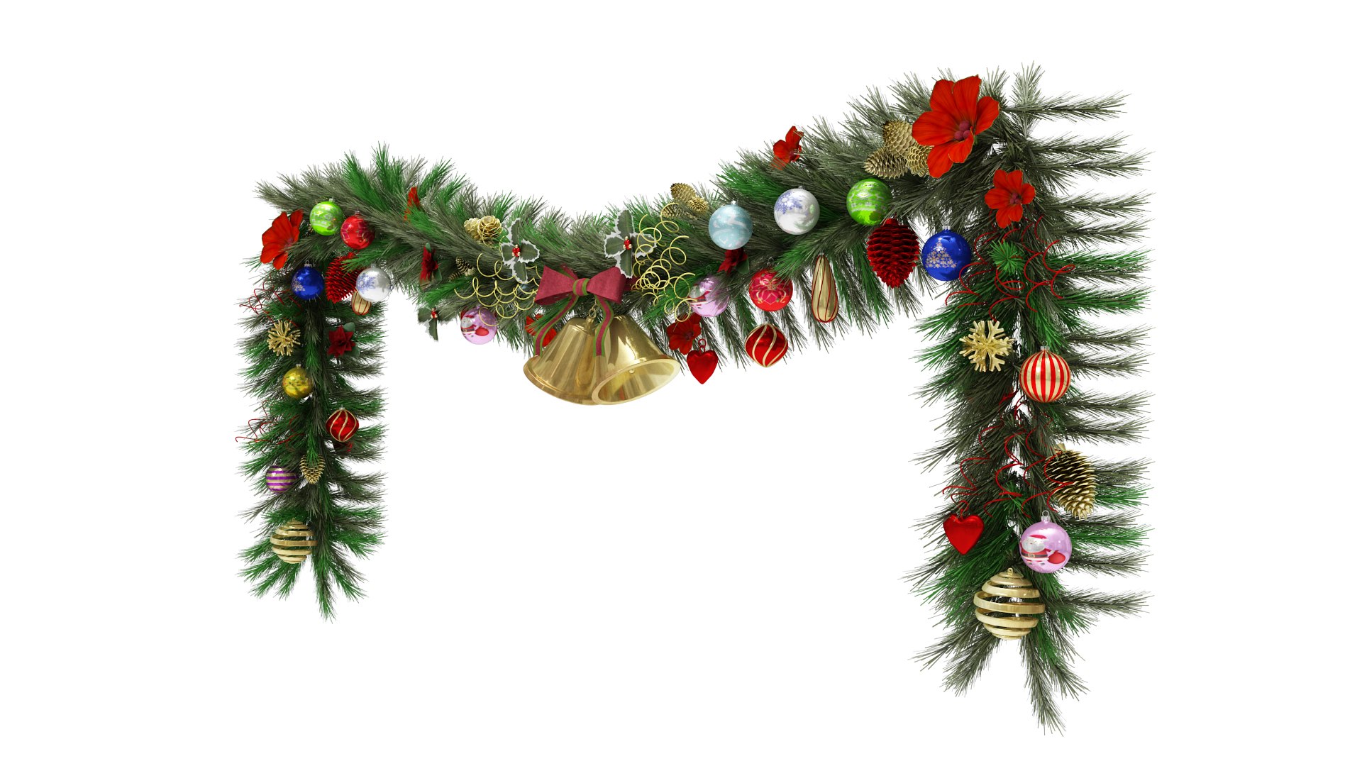 3D christmas garland - TurboSquid 1604279