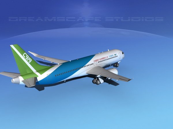 3d comac c919 airliners model