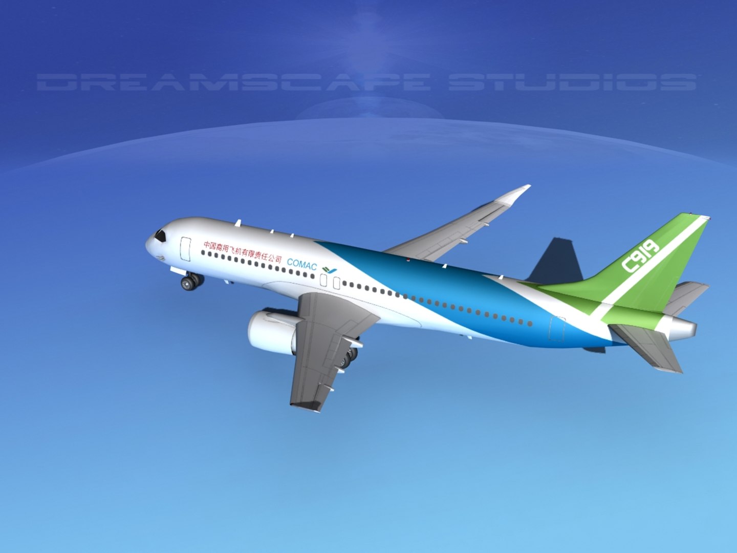 3d Comac C919 Airliners Model