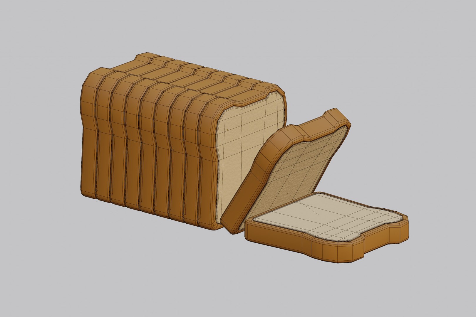 3D Slice Bread Cartoon Model - TurboSquid 2459616