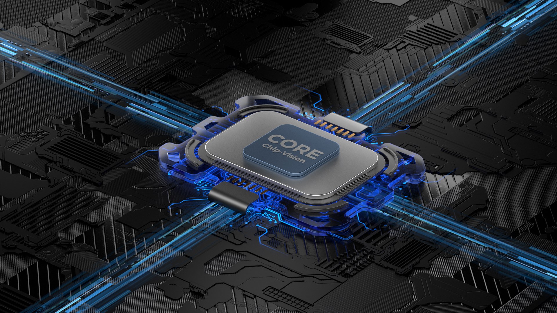 3D Technology Chip Energy Transmission Core Scene Model - TurboSquid ...