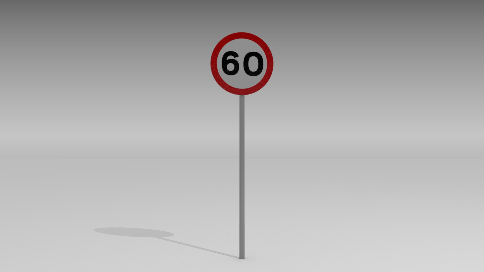 3d obj 60 speed limit sign