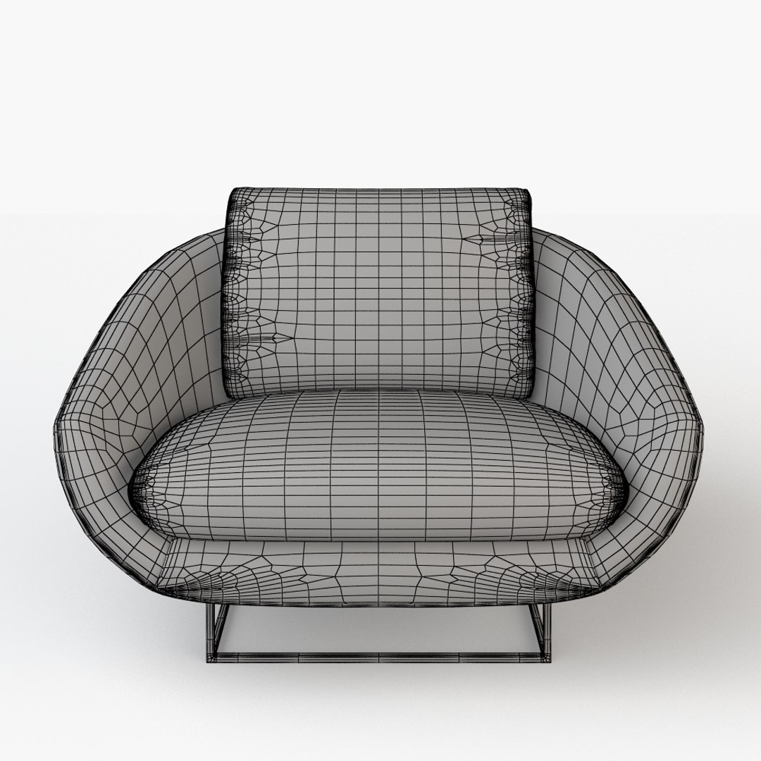 3d Model Of Milo Baughman Lounge