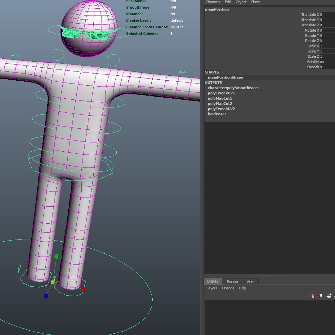 maya simple abstract character rigged