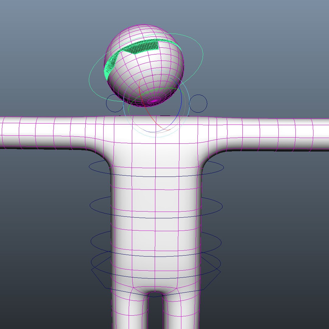 maya simple abstract character rigged