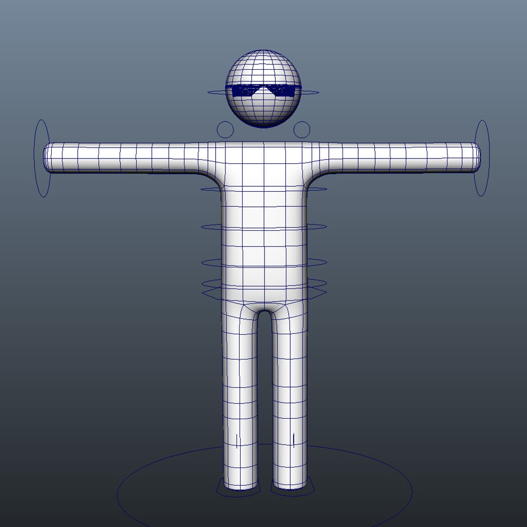 maya simple abstract character rigged