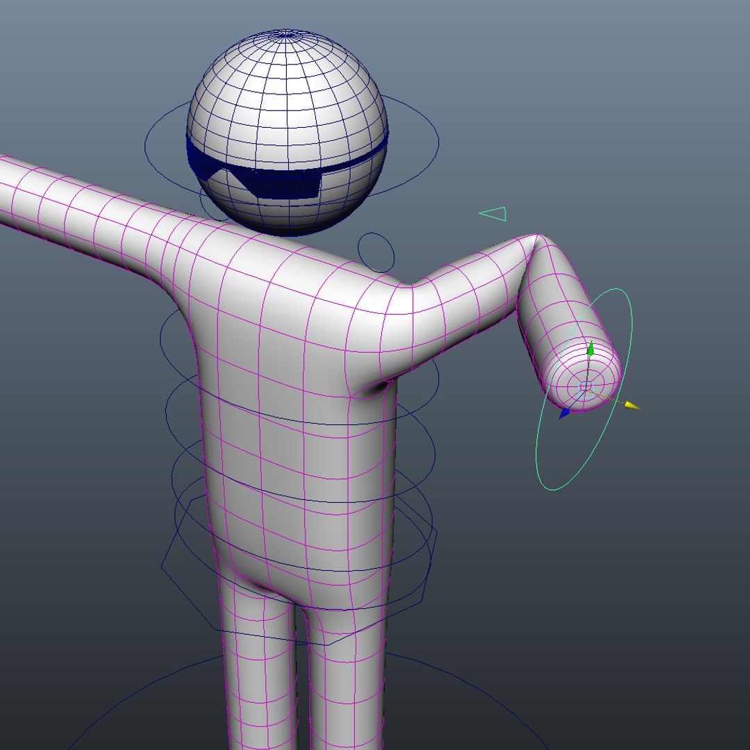 maya simple abstract character rigged