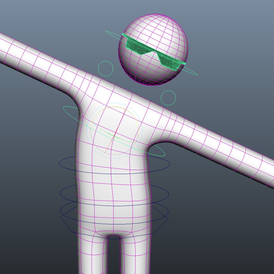 maya simple abstract character rigged