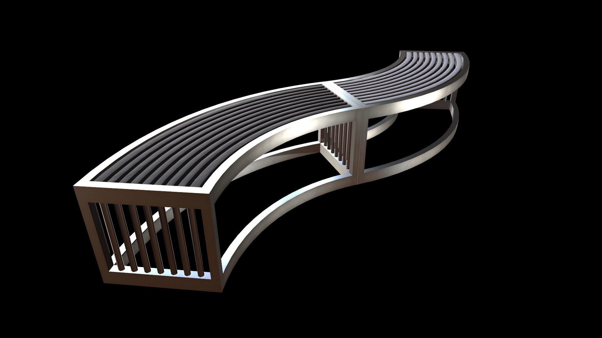 3D Metal Bench - TurboSquid 1744465