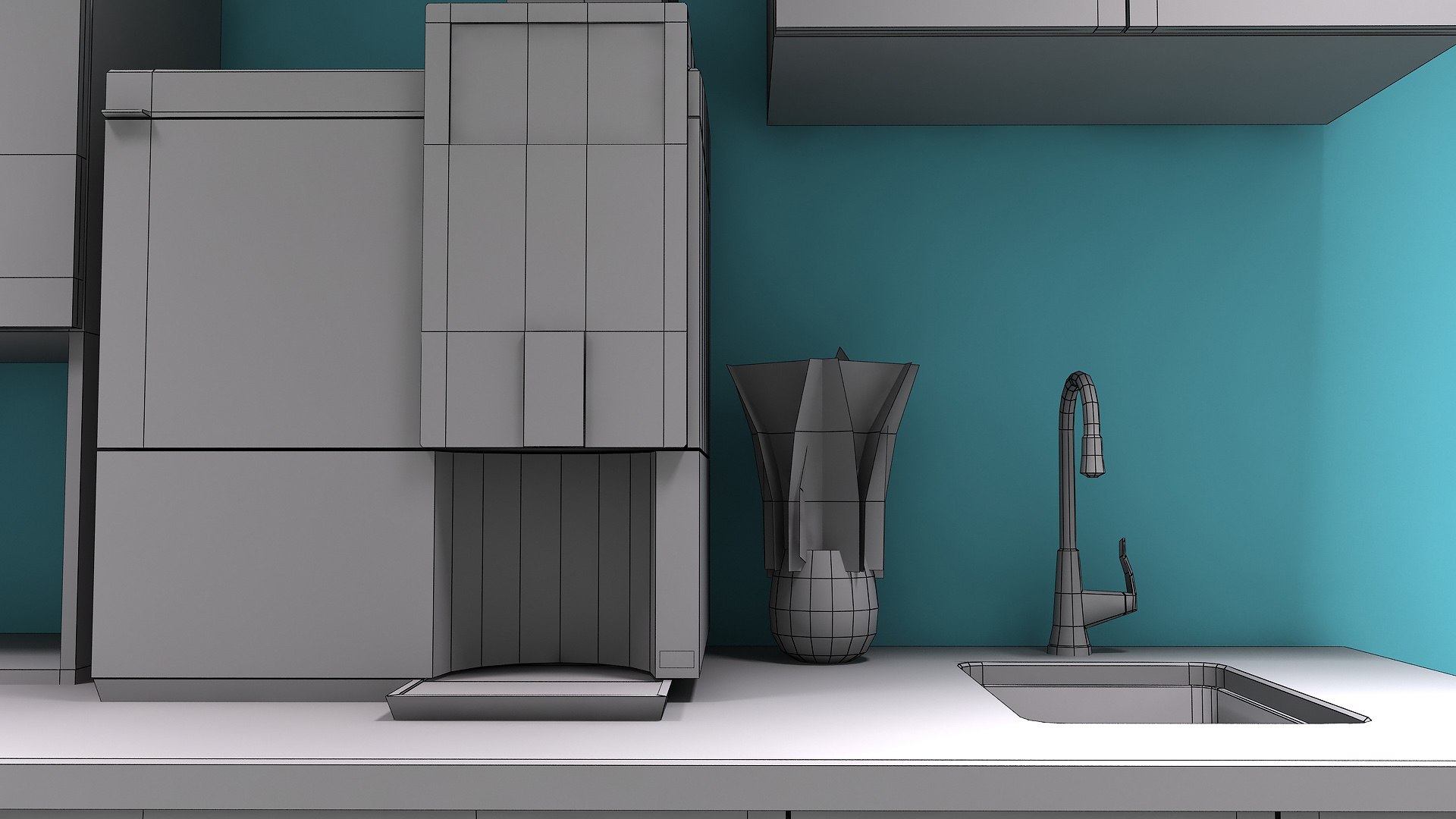 Office Kitchen Cabinets 3D Model - TurboSquid 1418505