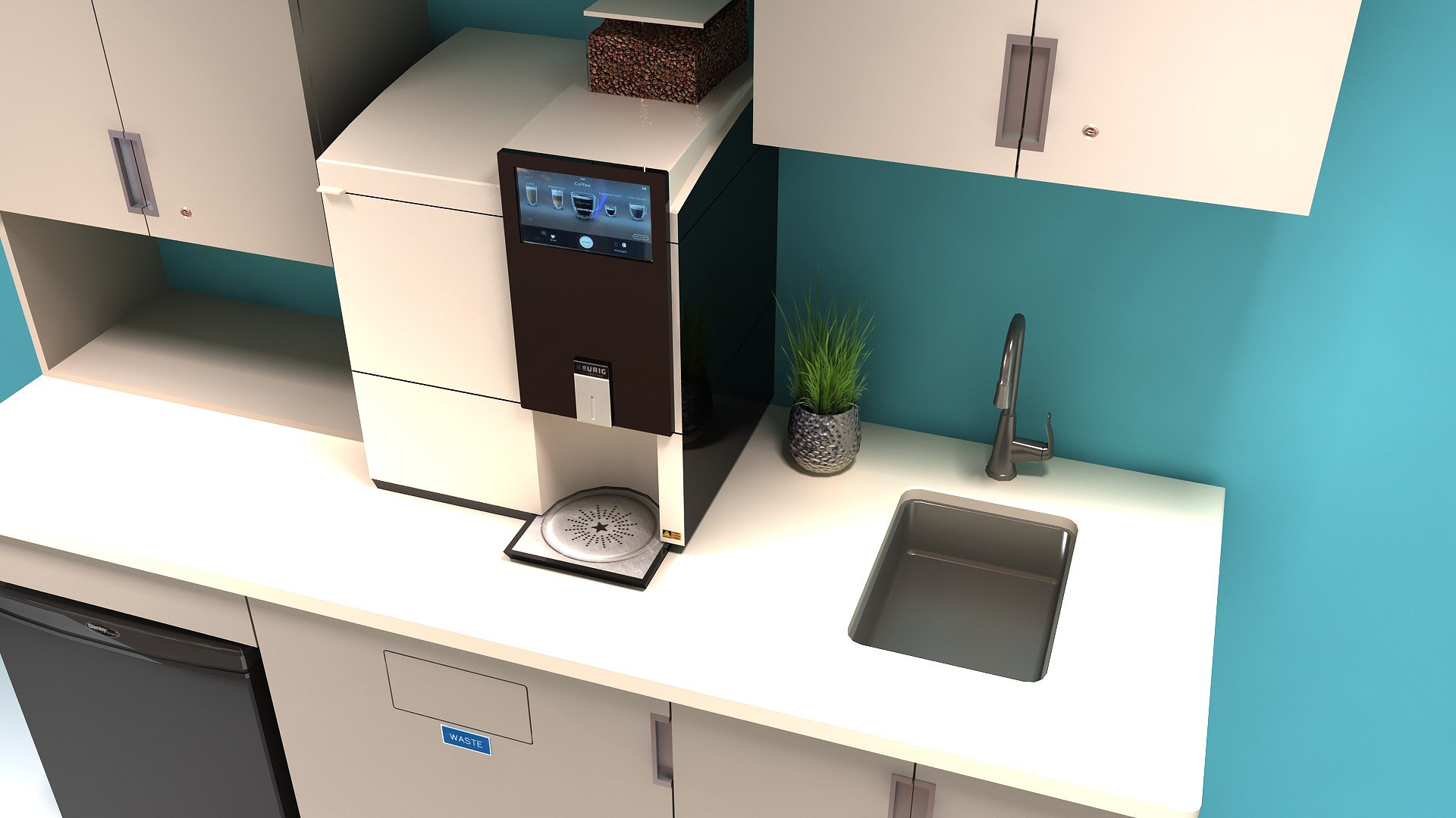 Office Kitchen Cabinets 3D Model - TurboSquid 1418505