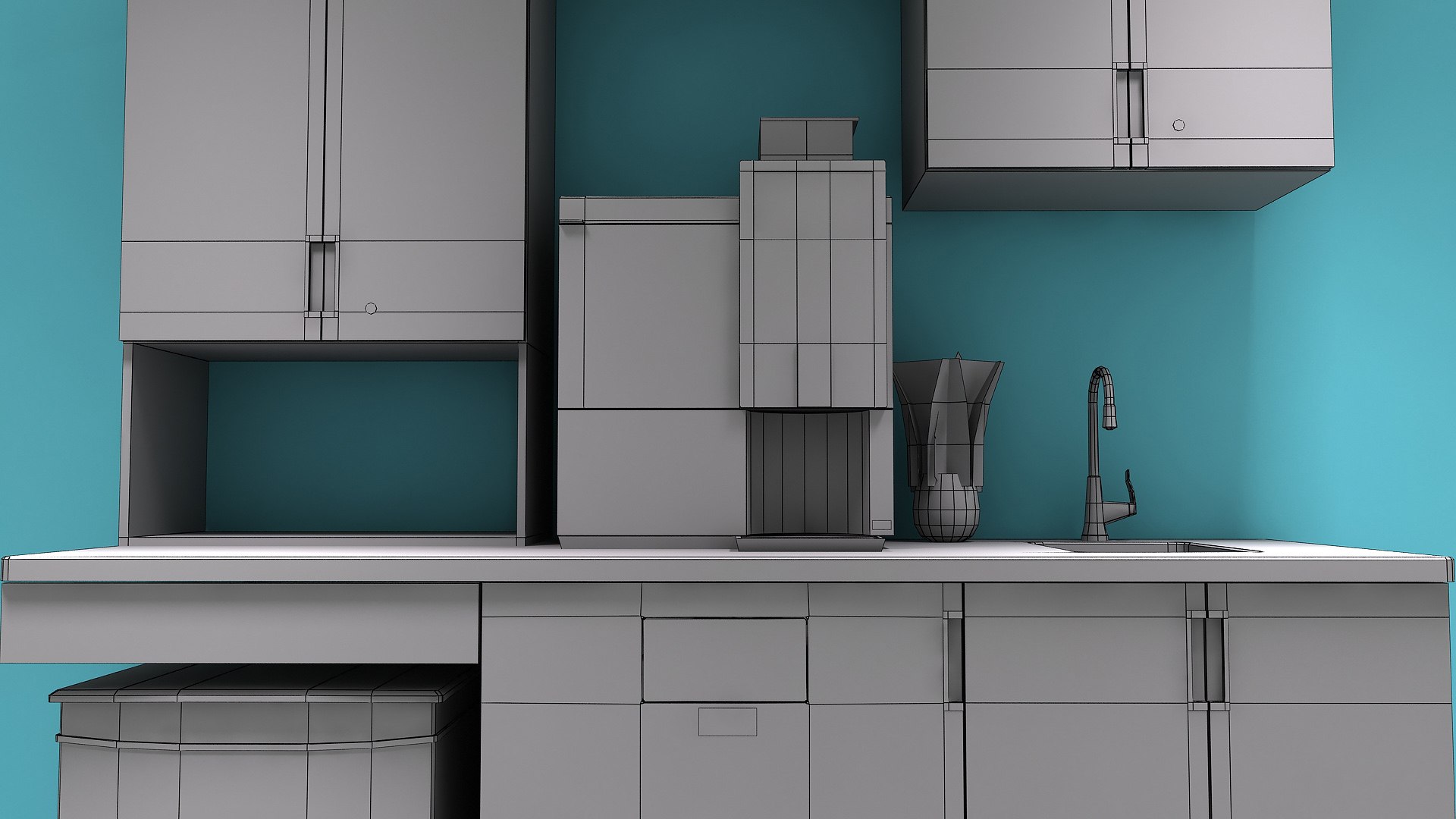 Office Kitchen Cabinets 3D Model - TurboSquid 1418505