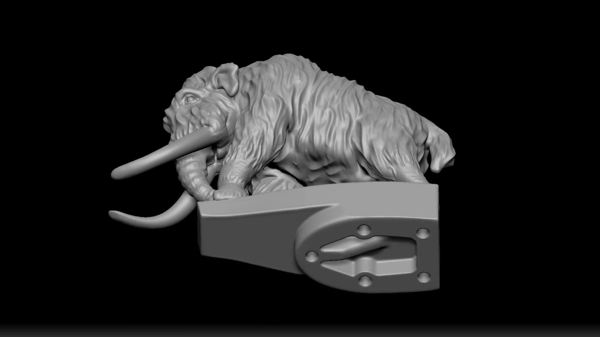 Mammoth figurine on the hood of a car model - TurboSquid 1943948