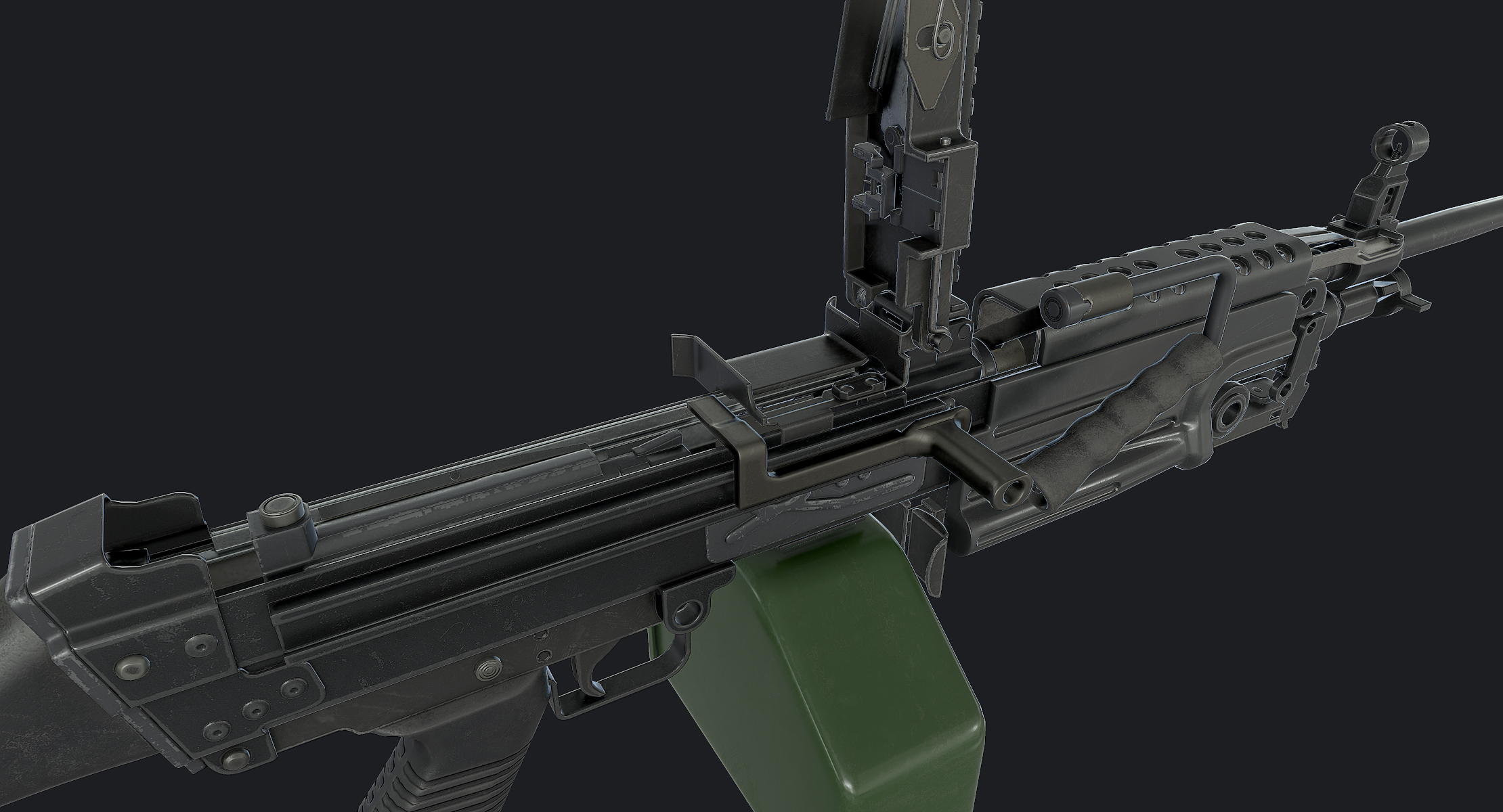 m249 machine gun 3d max