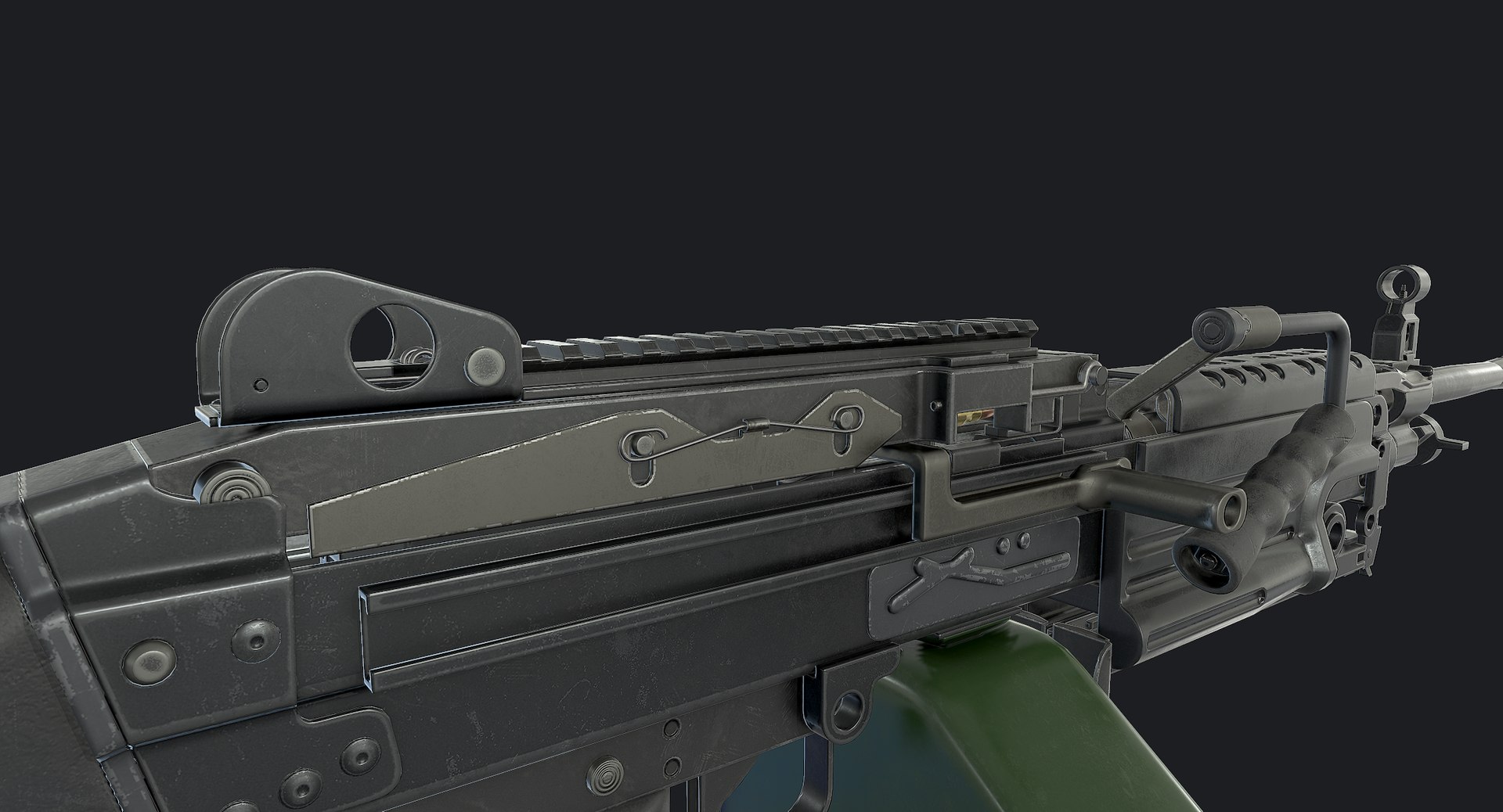 m249 machine gun 3d max